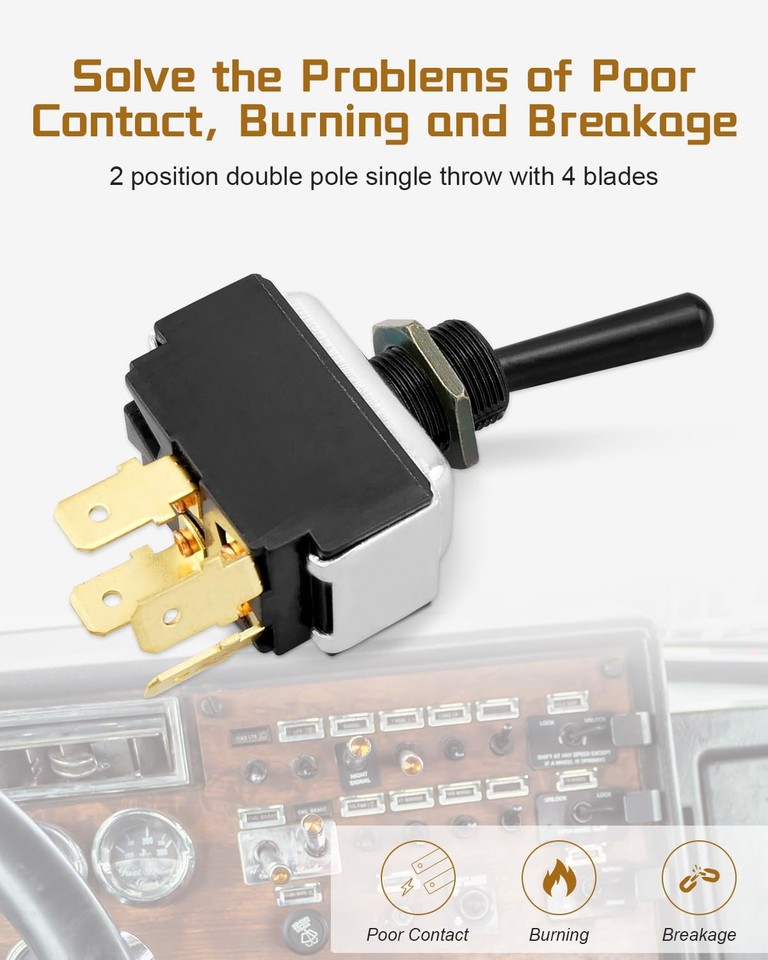 Light Switch for Peterbilt 330 357 359 377 378 379 387, DPST Toggle ...