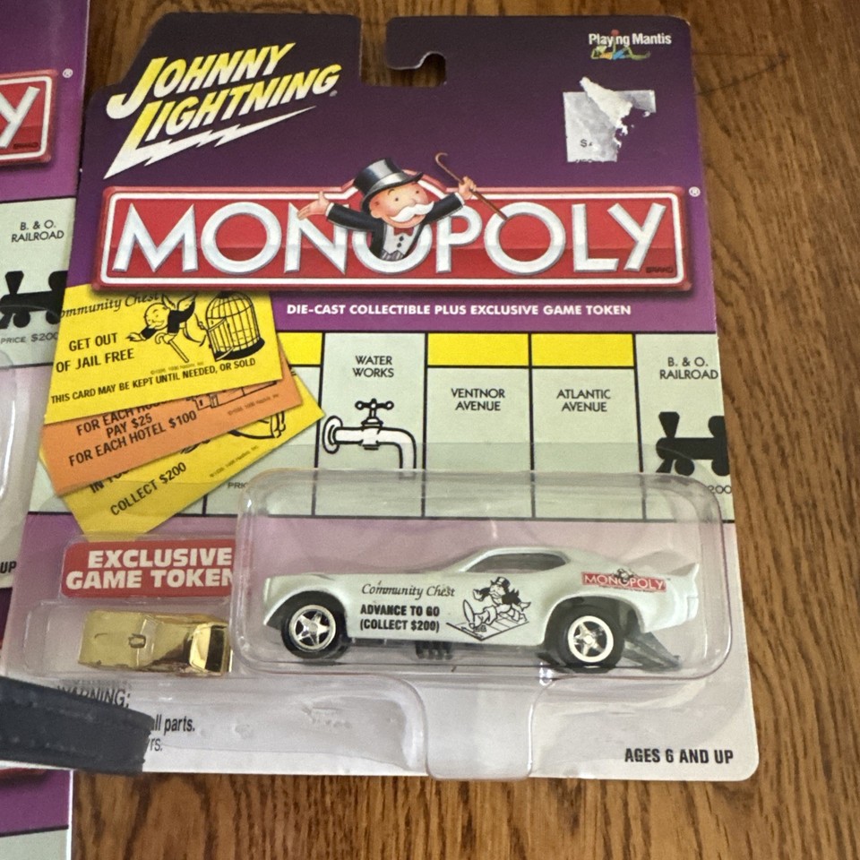 Johnny Lightning Monopoly Diecast Cars With Tokens | eBay