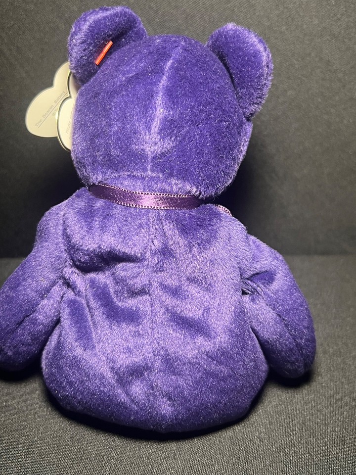 RARE TY 1997 Princess Diana Bear (PURPLE) Beanie Baby 1ST EDITION ...