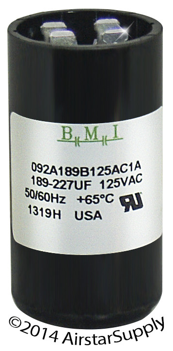 Motor Start Capacitor 189-227 uF MFD 110 / 125 VAC MARS 11015 JARD ...