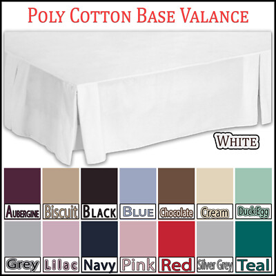 Base Valance Poly Cotton Plain Dyed Luxury Platform Box Pleated Sheet ...