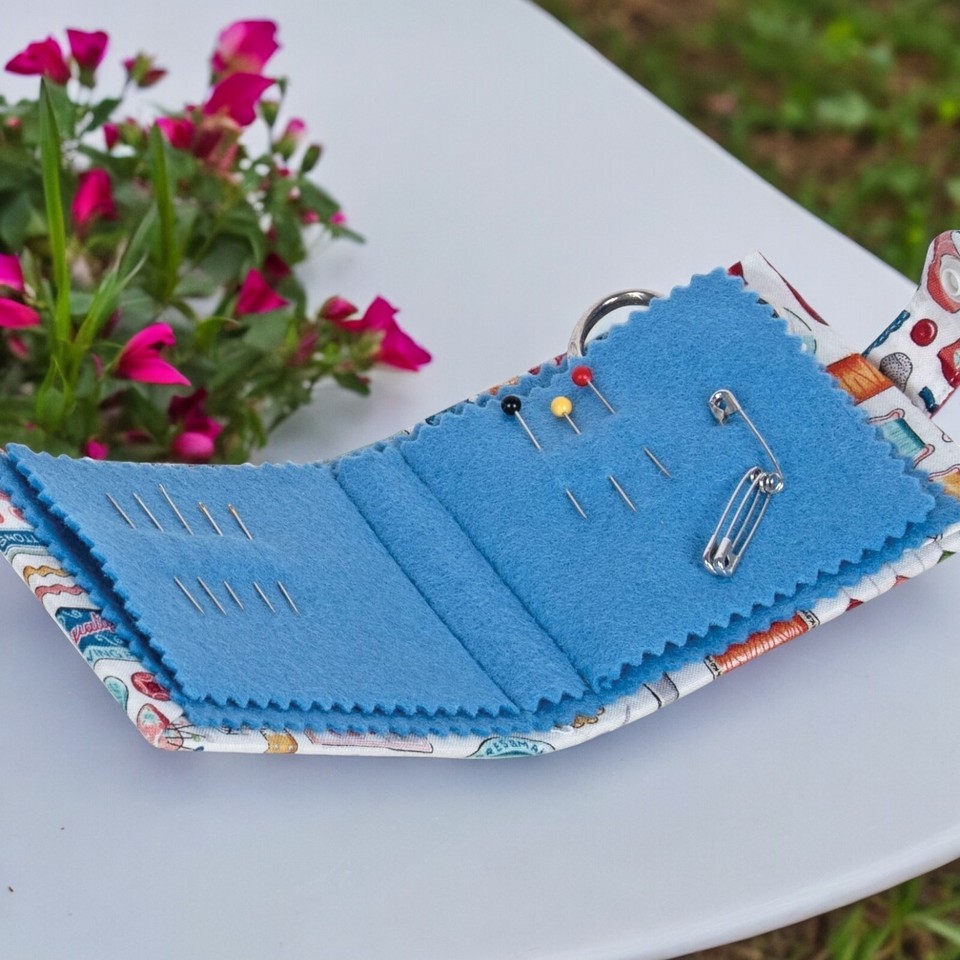 NEEDLE CASE WITH CONTENTS 'Sewing Notions' Design | eBay