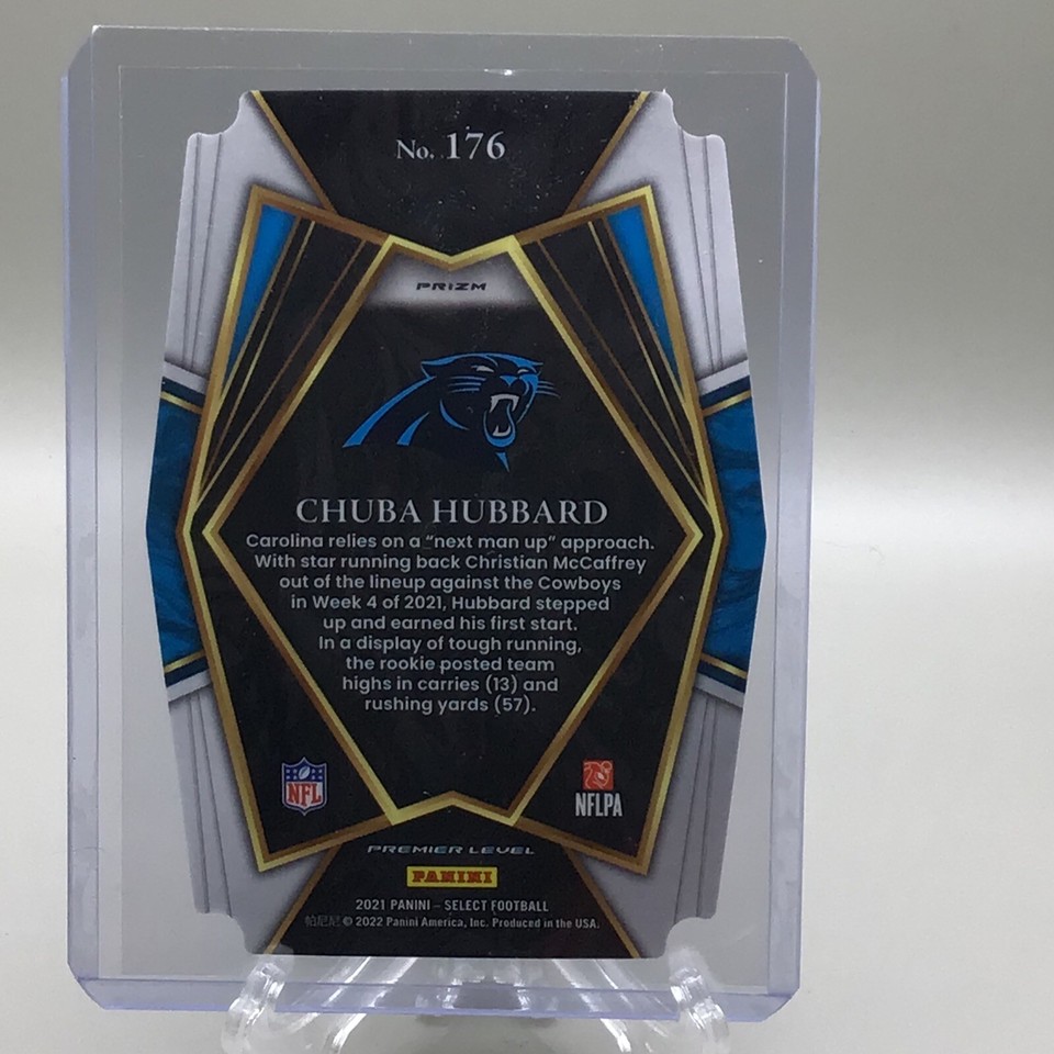 2021 Select premier level die cut Yellow Green Chuba Hubbard | eBay
