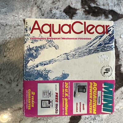 Aquaclear 20 Power Filter MINI Pumps Up To 100 Gallons Per Hour ...