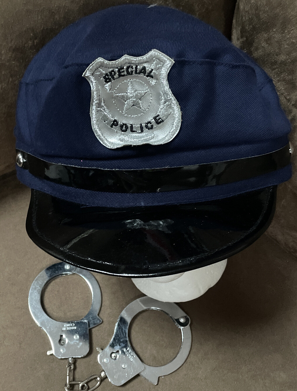SPECIAL POLICE HAT & HANDCUFFS COSTUME ACCESSORIES - Gem