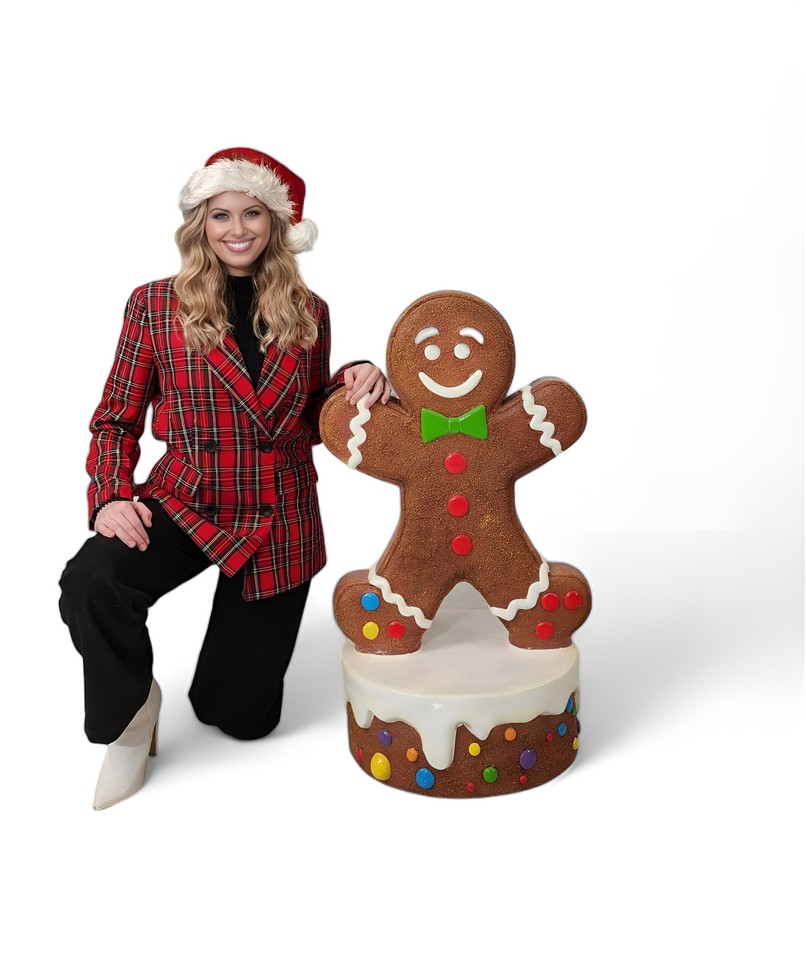 Large Gingerbread Boy Statue - Gingerbread Man Statue 3 FT Indoor ...