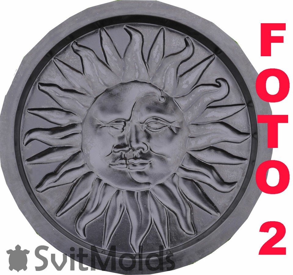 Concrete Mold Sun Moon Plaster Concrete Stepping Stone Garden Path ...
