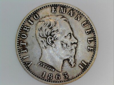 1863 MBN Italy 20 Centesimi Silver Coin - Victor Emmanuel II - KM#13.1 ...