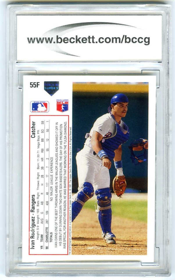 IVAN RODRIGUEZ~1991 UPPER DECK FINAL ED BCCG-10 MINT+ GRADED ROOKIE RC ...
