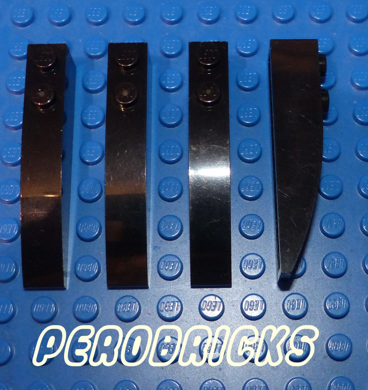 Lego Basic Technik Technic 4 Bogensteine Dachsteine gebogen 6x1 schwarz ...