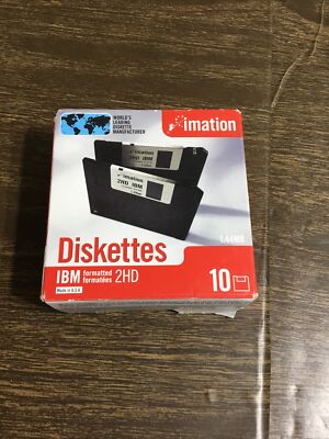 Imation 3.5" Floppy Disks Diskettes 10 Pack IBM Formatted 1.44MB 2HD ...
