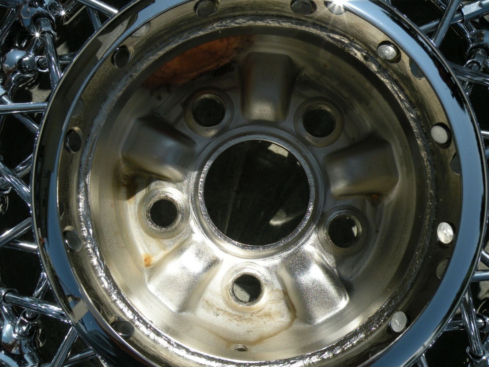 1 KELSEY HAYES WIRE WHEEL RIM 14 INCH 5.5 14X5.5 THUNDERBIRD OEM 1955 ...