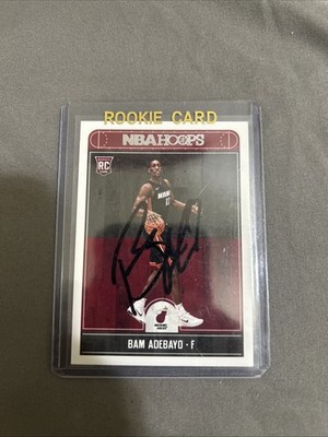 2017-2018 ROOKIE BAM ADEBAYO Signed Card IP Miami Heat Hoops Authentic ...