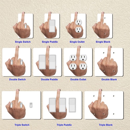 Middle Finger Wall Plate Switch Paddle Outlet Rocker Cover Wallplates ...