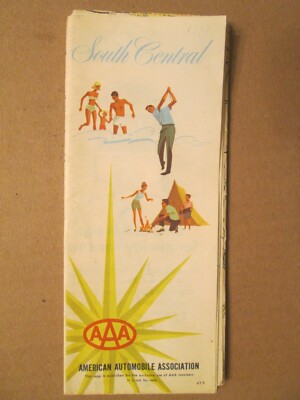 1967 AAA American Automobile Association Map of South Central United ...