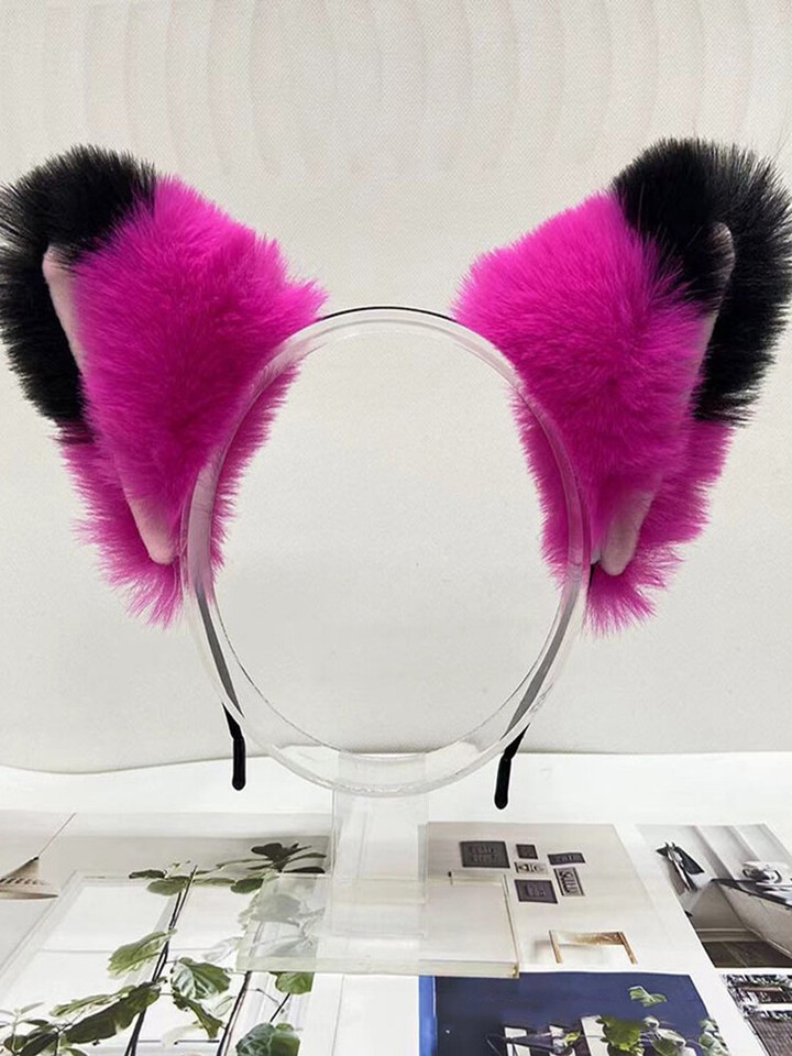 17 COLORS Girl Furry Cat Fox Animal Ear Hairpin Faux Fur Headband ...