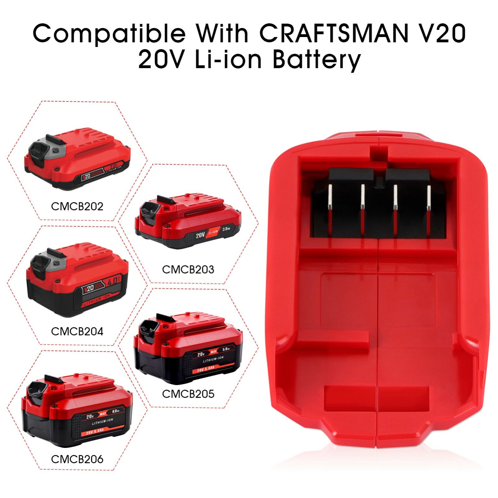 USB Power Source Adapter For Craftsman 20V Li-Ion Battery CMCB002B ...