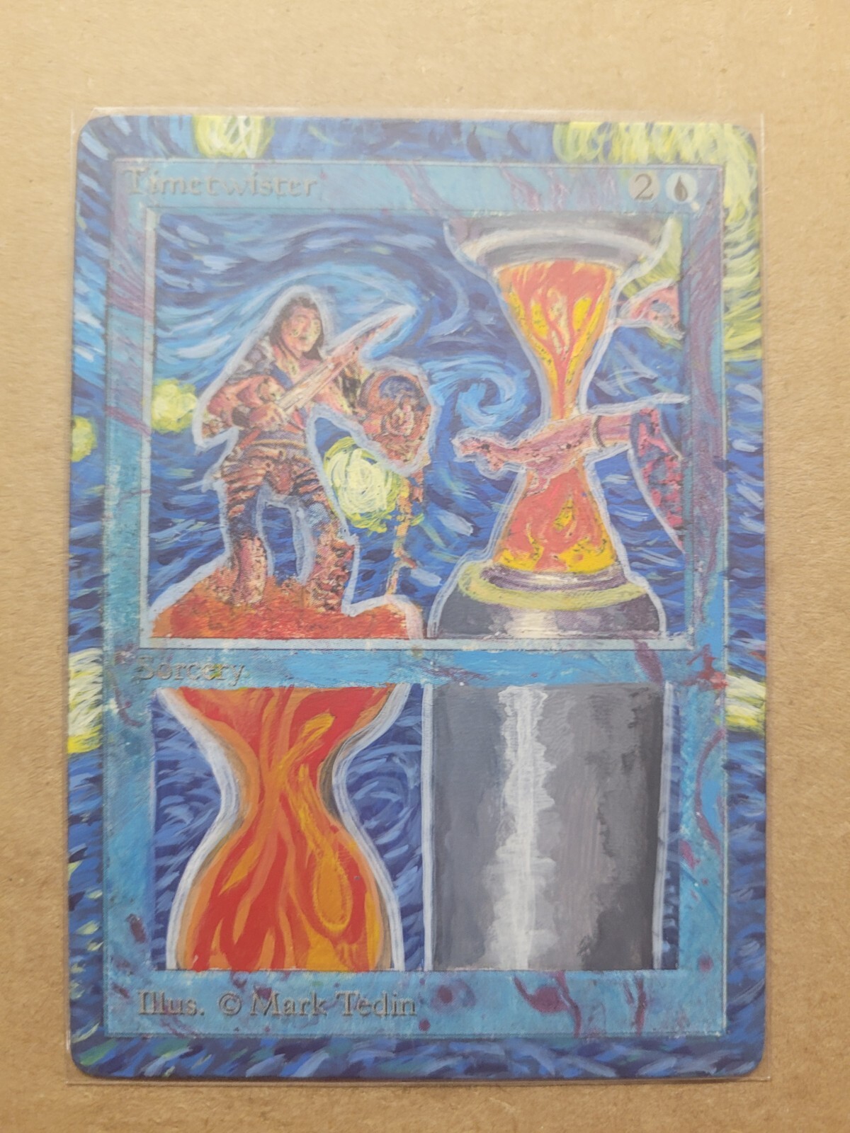 MTG Unlimited Timetwister Magic Blue Rare Reserved List HP Altered Art ...