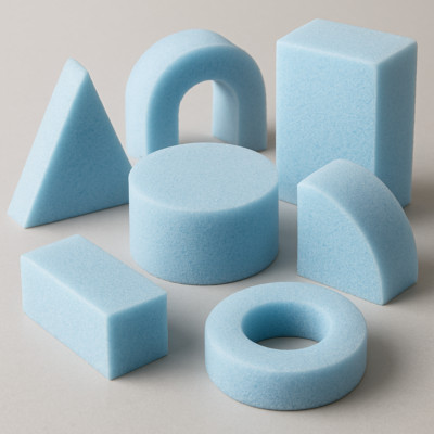 Cut to Size Blue Firm Foam Shapes – D Shape, Circle, Triangle Seat Pads ...