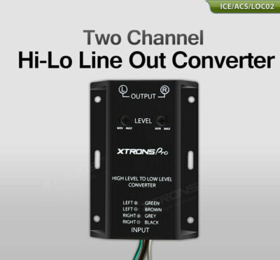 Two Channel Hi-Lo Line Out Converter High to RCA Low Level Speaker ...