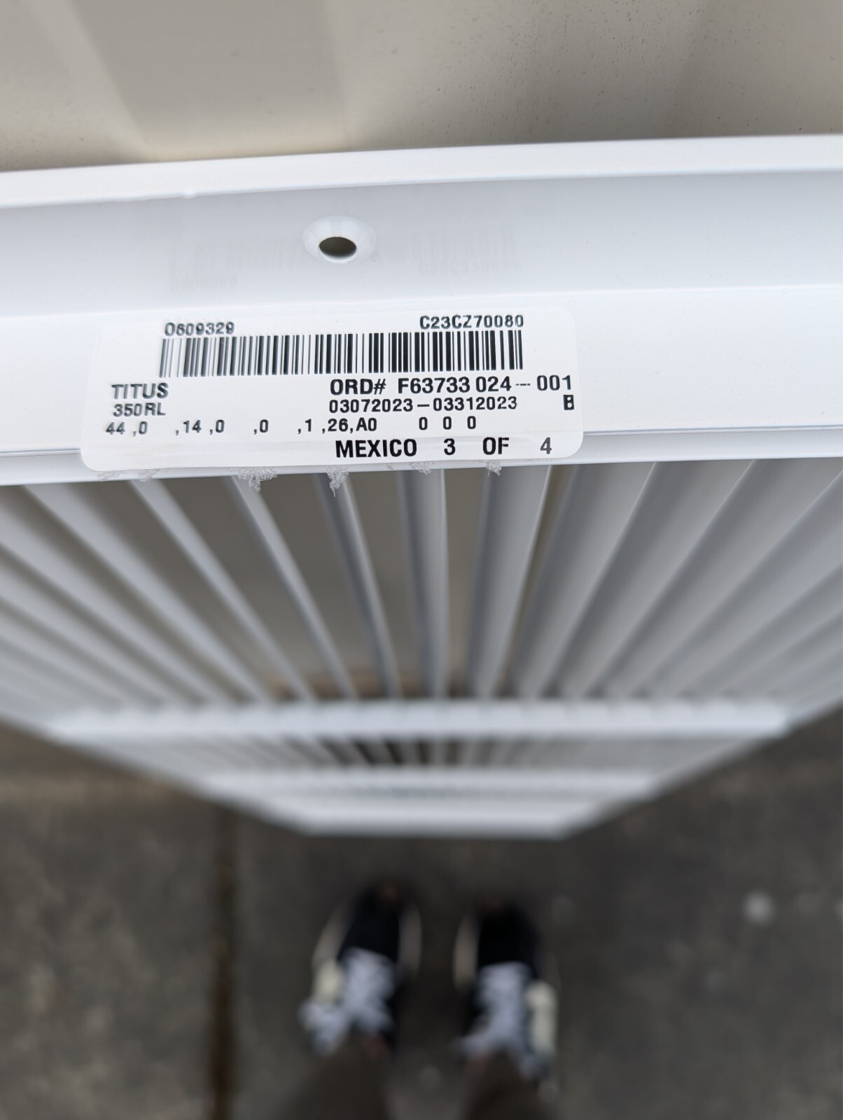 Titus, Steel return grille, white, 44x14 w/ 3/4" blade spacing | eBay