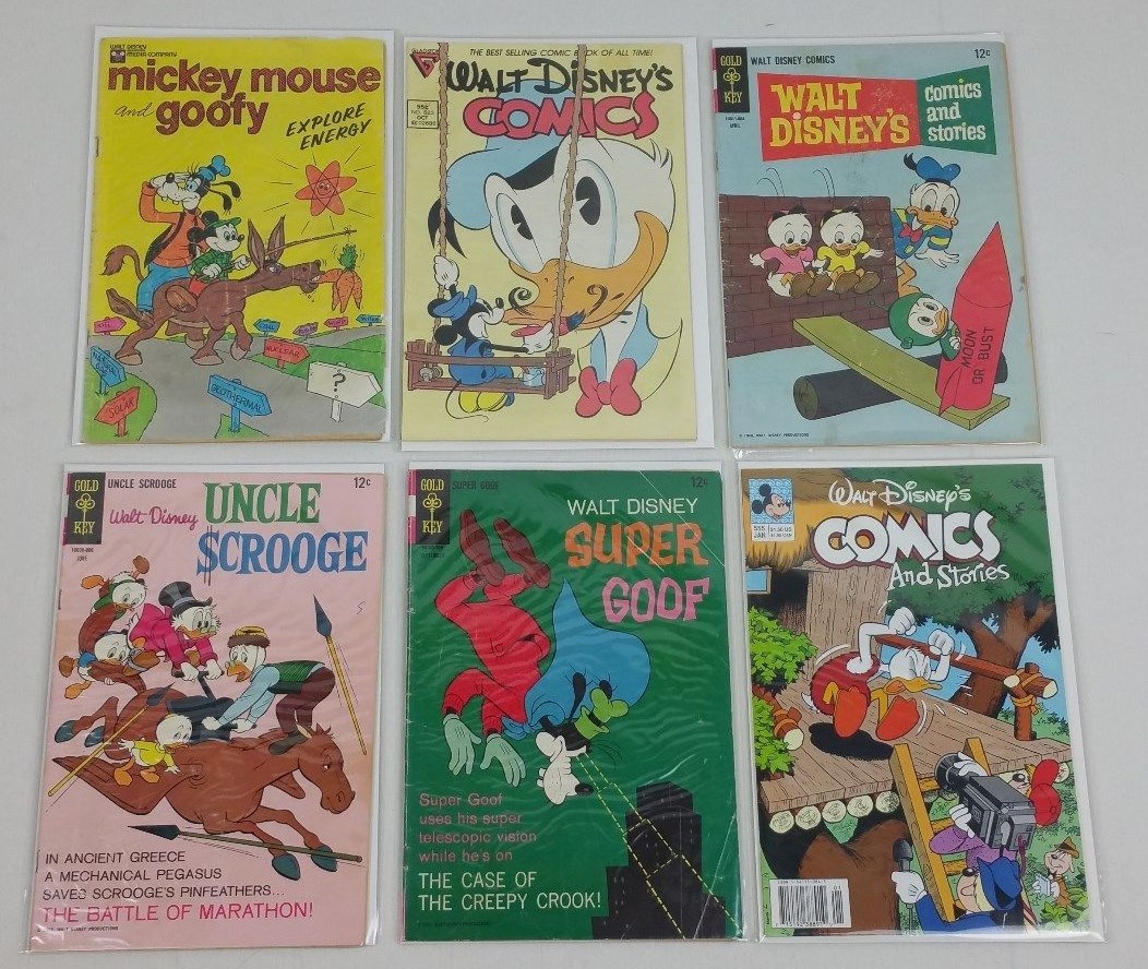 Whitman & Gold Key Walt Disney Vtg Comic Book Lot Of 6 Super Goof ...
