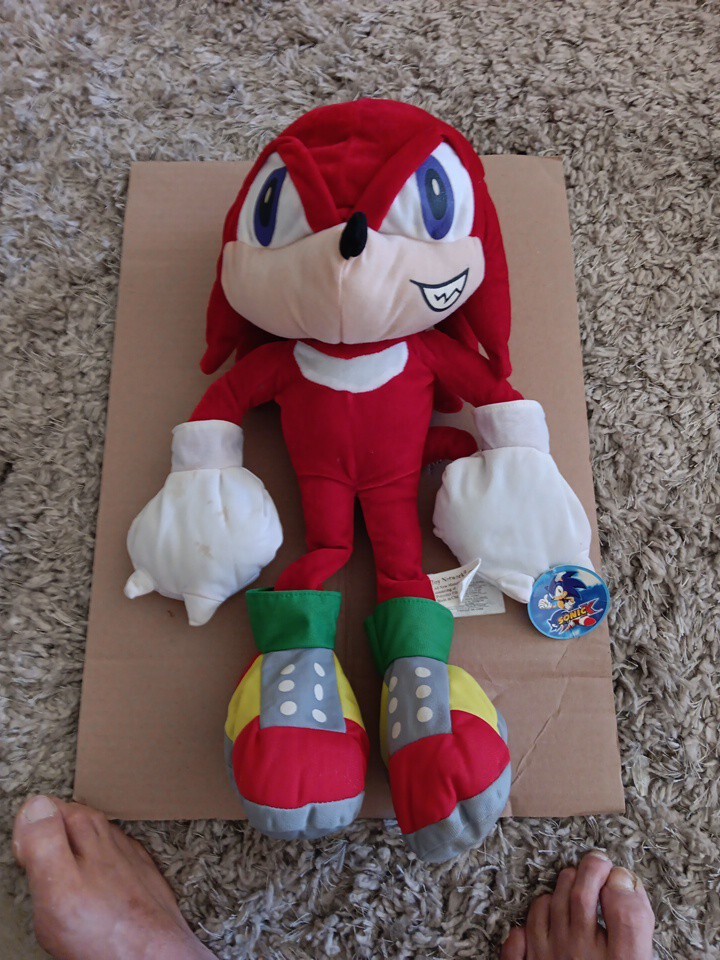 Sonic X The Hedgehog Knuckles 20" Plush Stuffed Toy Network Figure ...