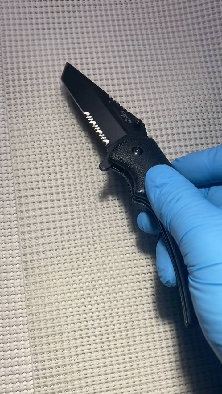 8.5" Black Tactical Super Knife Spring Assisted Open Blade Folding ...