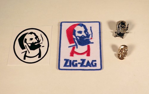 Vintage LOT Zig Zag Man Cigarette Rolling Papers Decal Patch & Hat Lapel Pins | eBay
