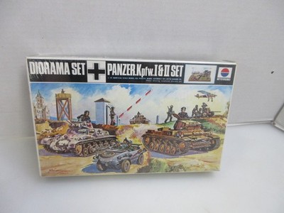 Nitto Diorama Set Panzer K pfw 1&2 set vintage model kit 1/76 scale ...