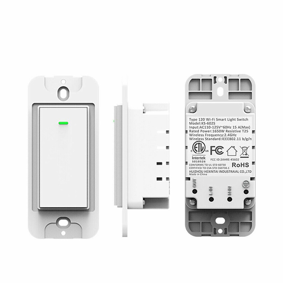 Wi-Fi Smart Light Switch Work w Alexa&Google Voice Remote Control 2 ...