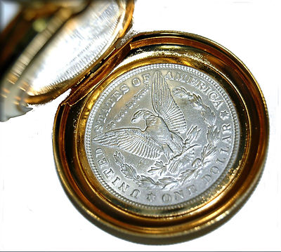 Franklin Mint Silver Morgan Pocket Watch Limited Edition Mint BU Gem ...