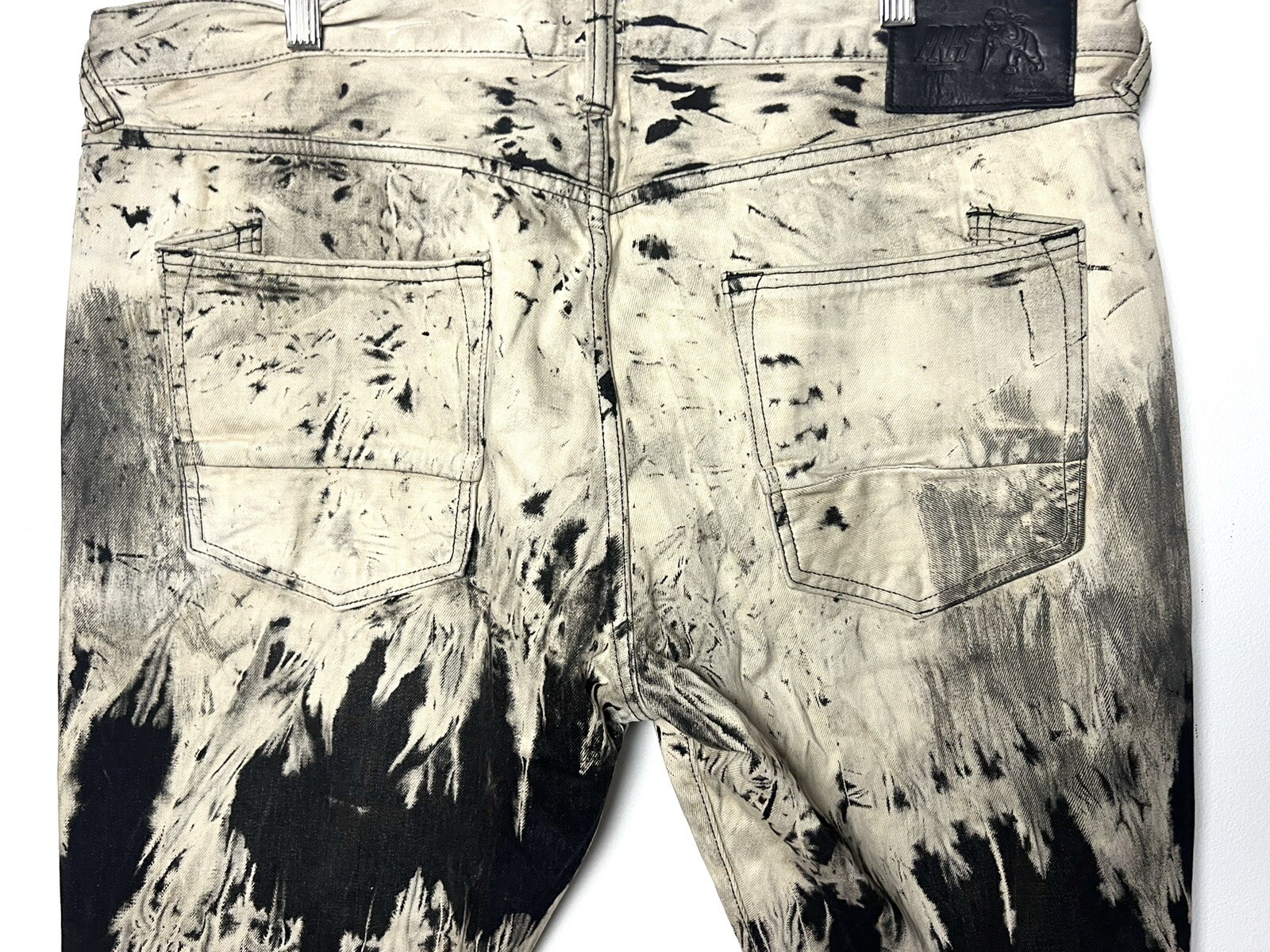 PRPS Demon Jeans Black Thrashed Acid Hog Wash Denim Button Fly Men’s 40 ...