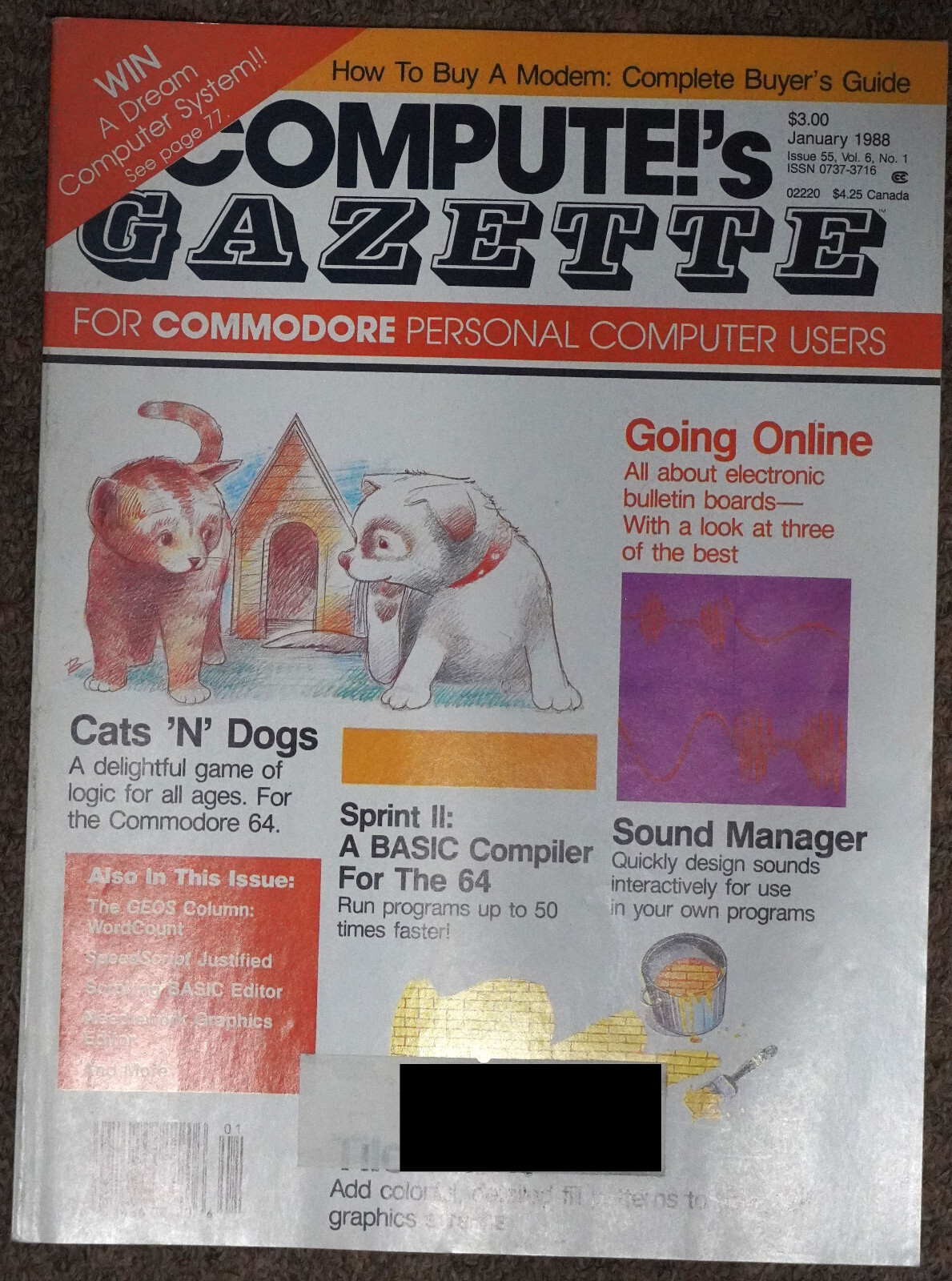 Compute!'s Gazette For Commodore Personal Computer Users Jan 1988 | eBay