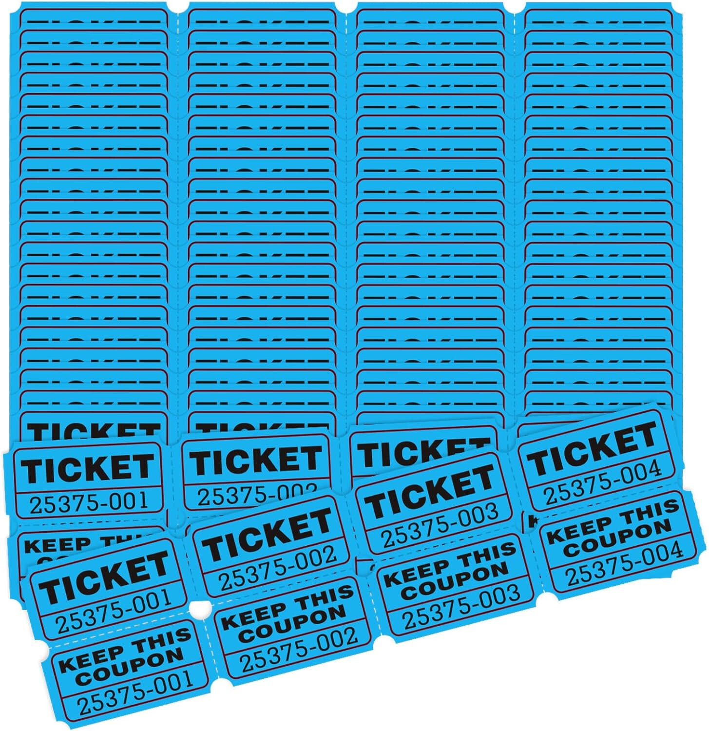 2 Rolls 1000 Double Numbered Ticket roll fundraiser prize show event ...