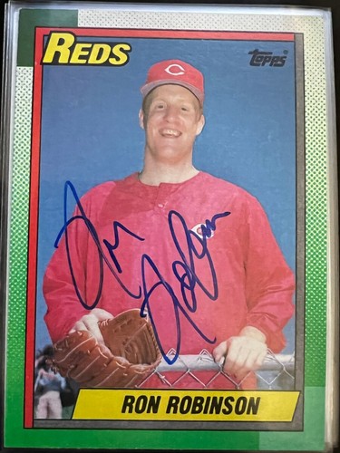 Cincinnati Reds RON ROBINSON Hand Signed 1990 Topps #604 Autograph Auto ...