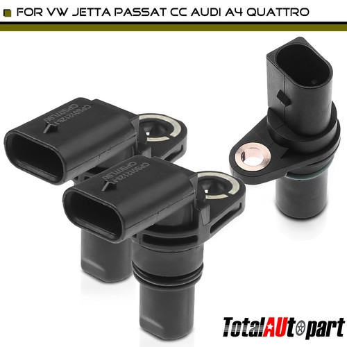 2x Camshaft & 1x Crankshaft Position Sensor for Audi A3 A4 Quattro ...