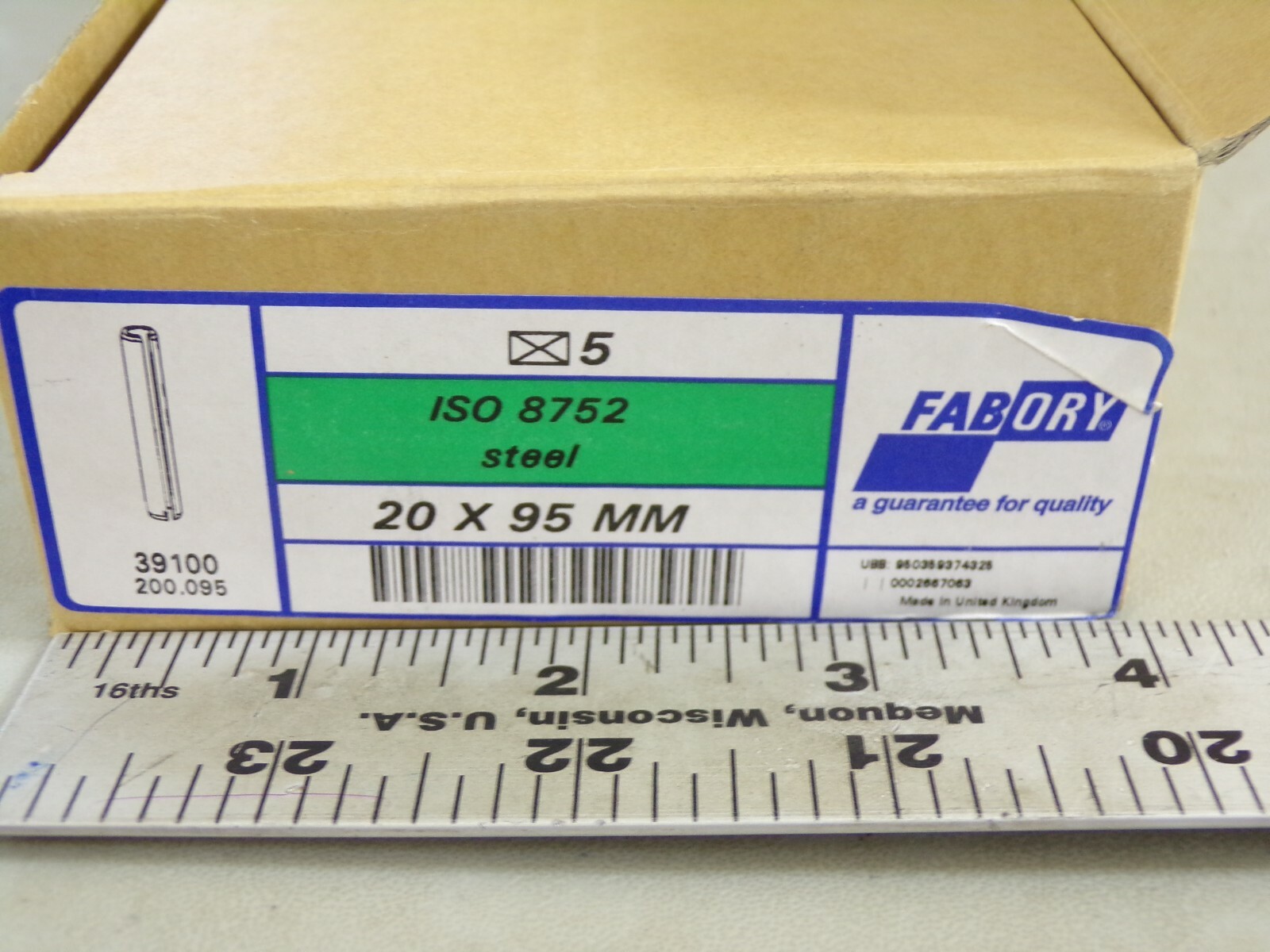 (PK OF 5) SPRING-TYPE STRAIGHT PIN SLOTTED ISO 8752, 420-560, HV30 ...