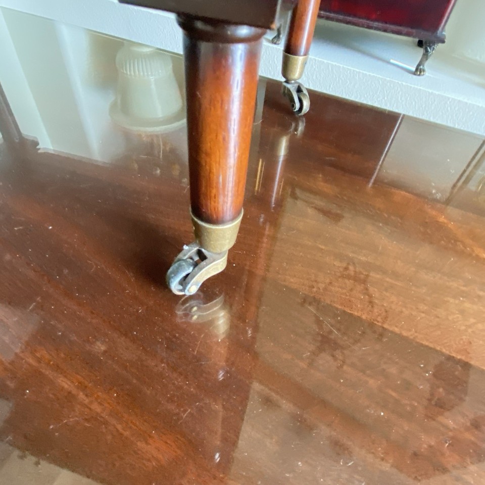 Vintage Bombay Co. One Drawer Cherry Side Table with Brass Wheels and ...