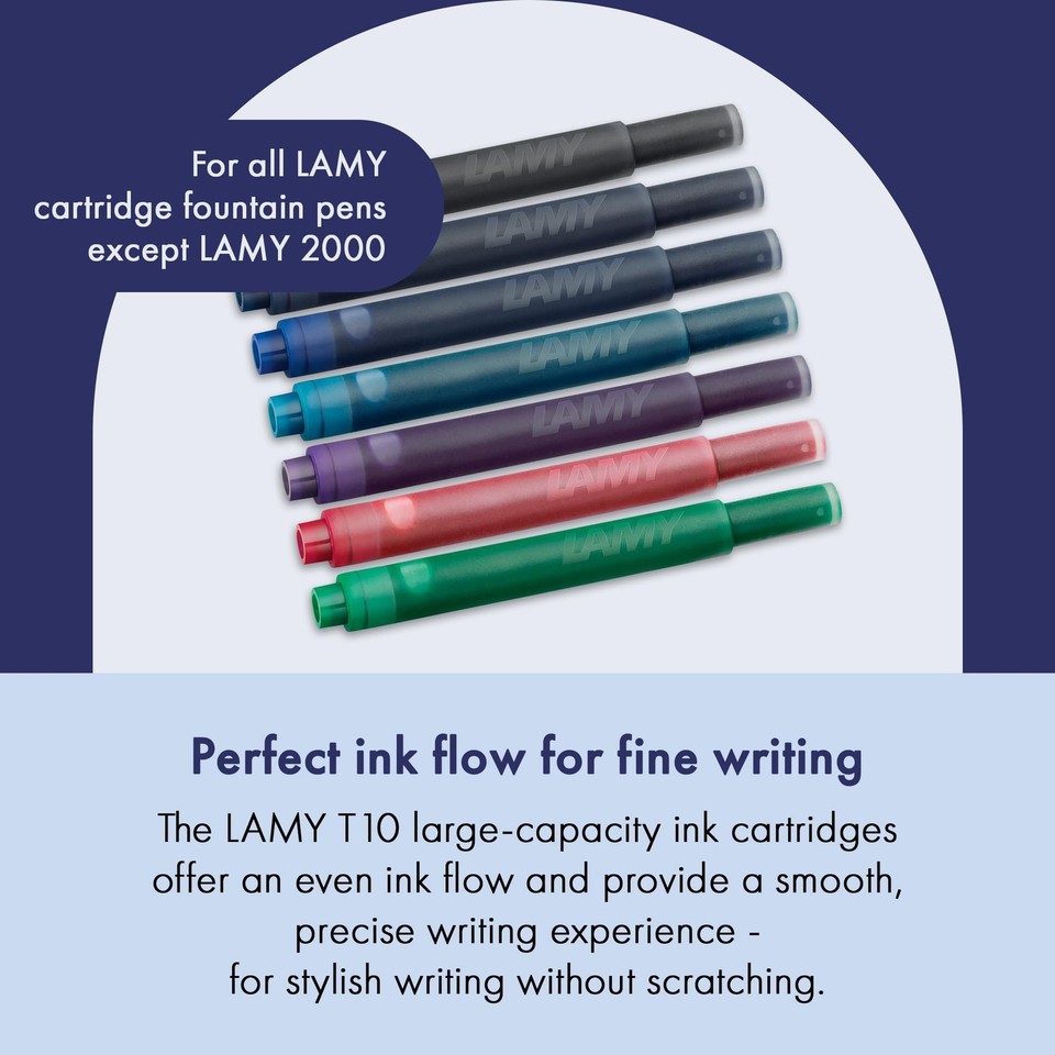 Lamy T10 Fountain Pen Ink Refills. Blue/Black 4 Boxes | eBay