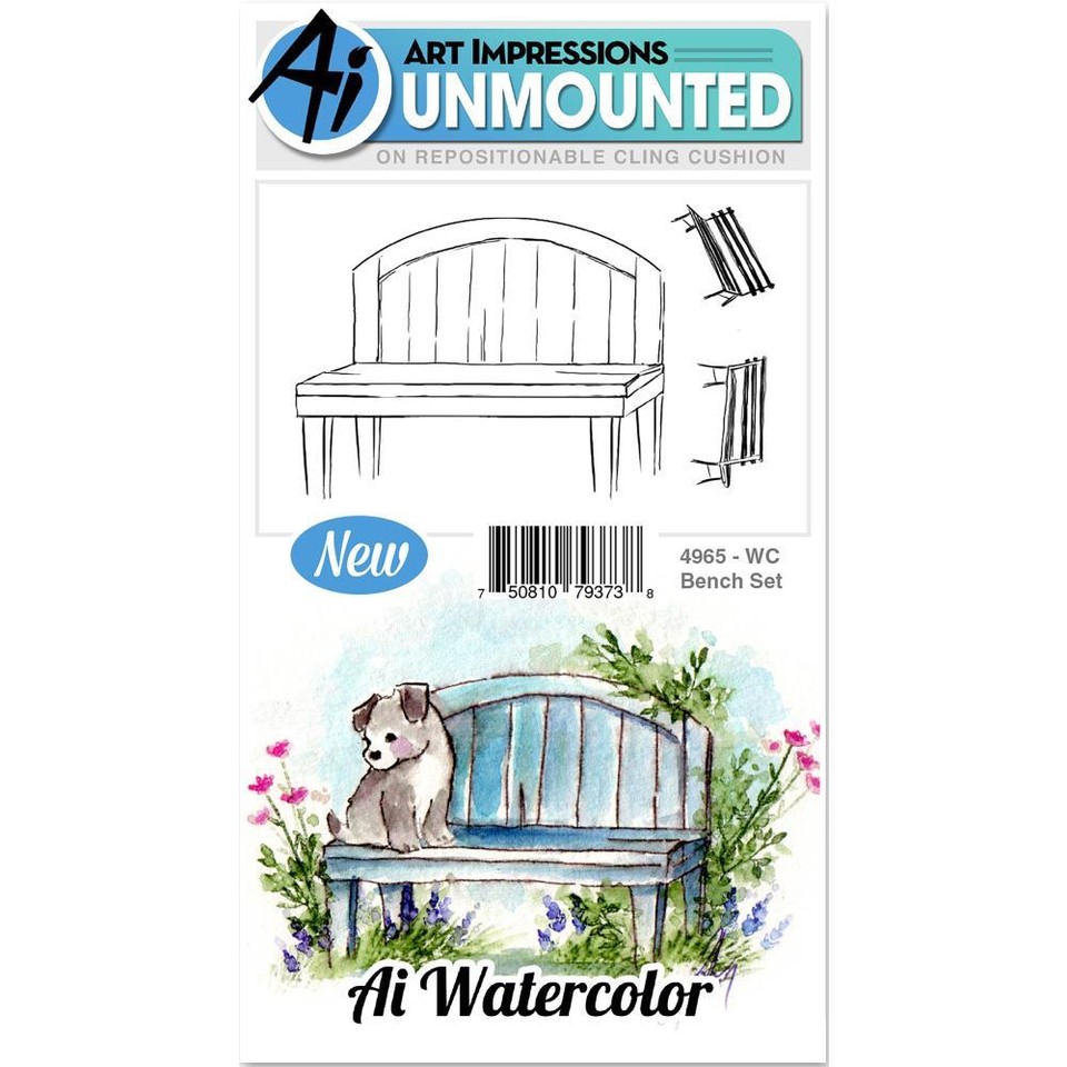 Art Impressions Watercolor Stamp Set Flowers Foliage, Trees, Birdhouse ...