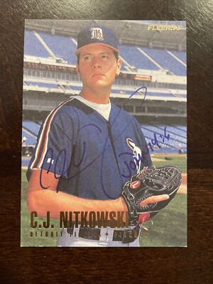 CJ NITKOWSKI 1996 FLEER AUTOGRAPHED SIGNED AUTO BASEBALL CARD TIGERS | eBay