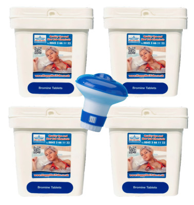 20KG Bromine Tablets + Free Dispenser Bargain Bucket Hot Tub Swimming ...