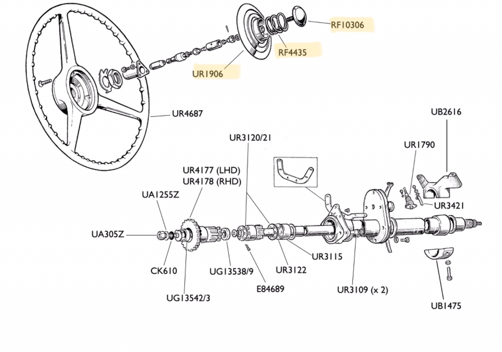 Rolls-Royce / Bentley Horn Switch Assembly (RF103106) | OE