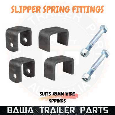 SLIPPER 45mm LEAF SPRING FITTING HANGER KIT - TRAILER EYE TO SLIPPER ...
