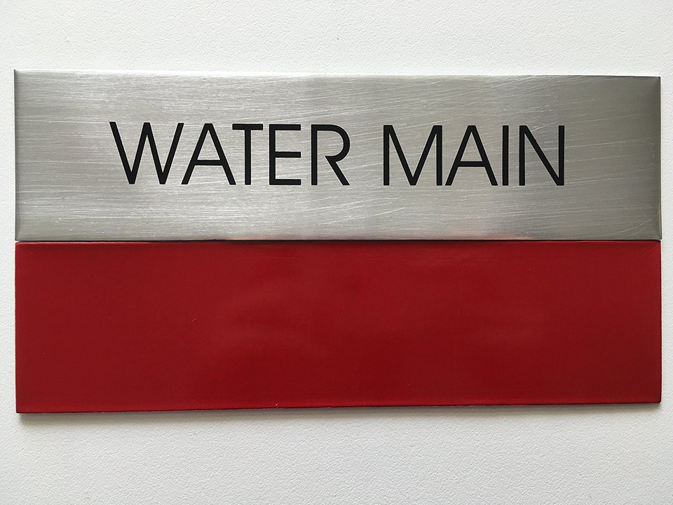 WATER MAIN SIGN (BRUSHED ALUMINUM)-REF24-1027 | eBay