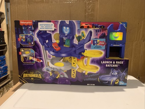 Fisher Price Batman Batwheels Launch and Race Batcave Set NEW IN BOX ...