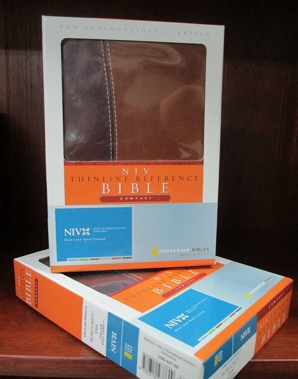 NIV 1984 Compact Thinline Reference Bible *6.3pt* Burgundy/Tan LS *NEW ...