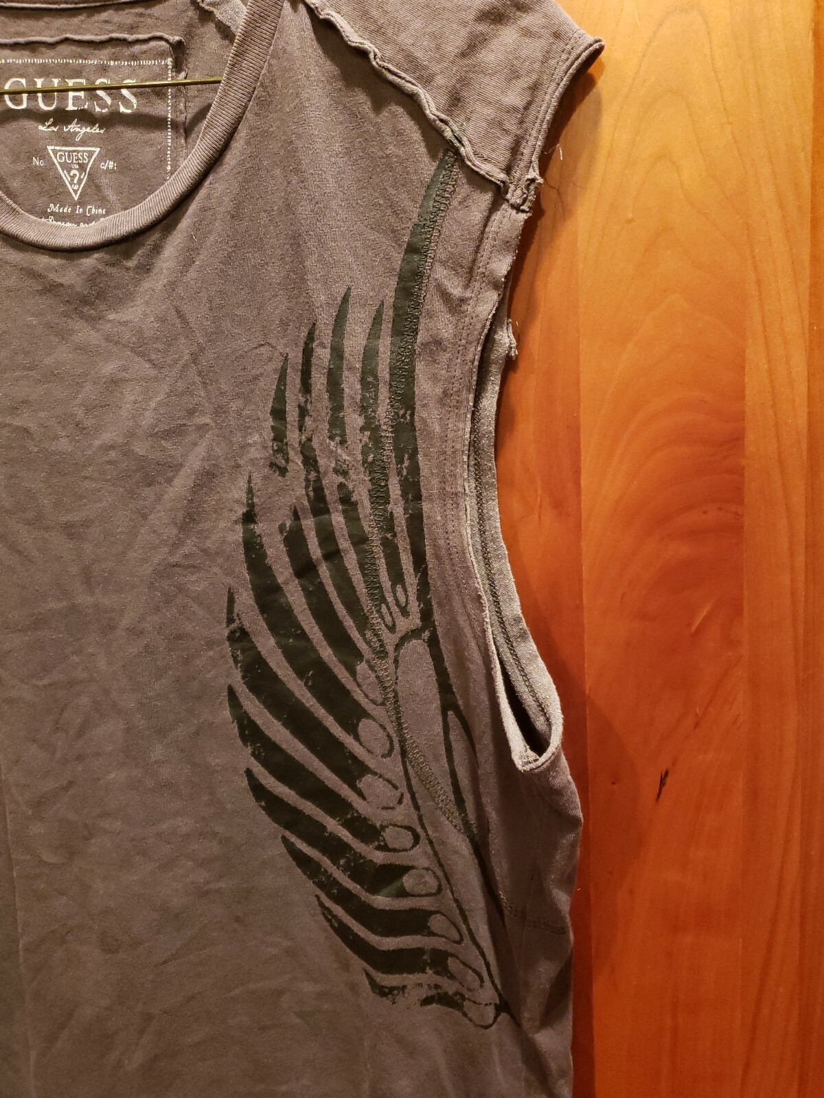 GUESS Distressed Tattoo Angel Wings Alt Punk Rock Tan… - Gem