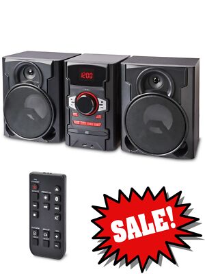 100W CD Stereo System W/ USB & Bluetooth Connectivity Remote Home Audio ...